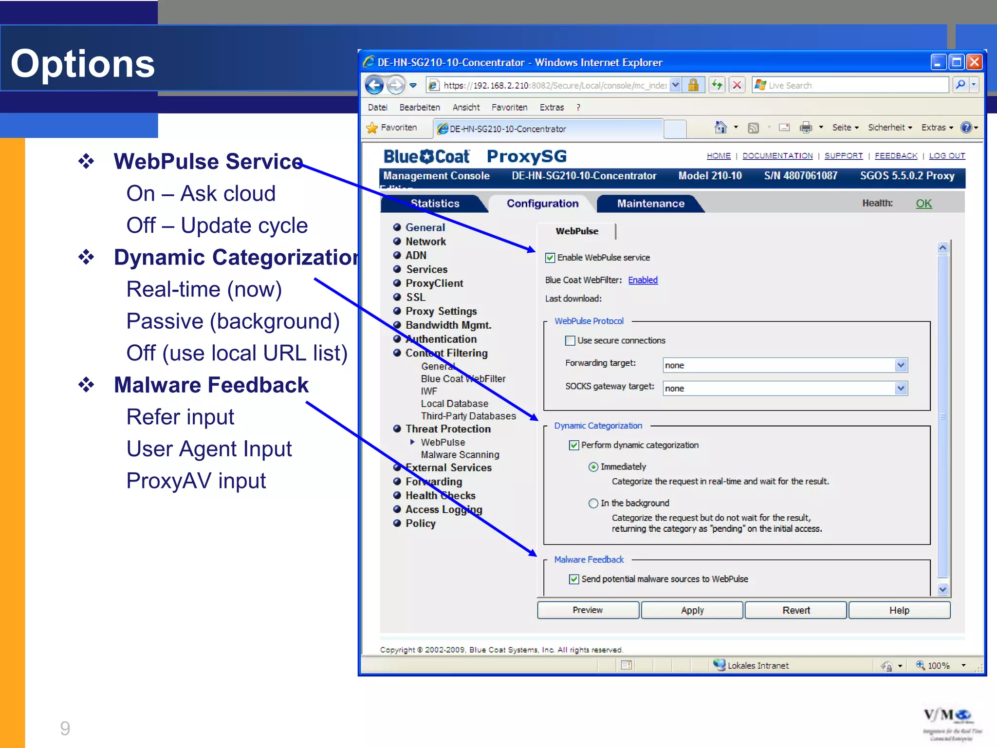 Vfm bluecoat proxy sg solution with web filter and reporter | PPTX