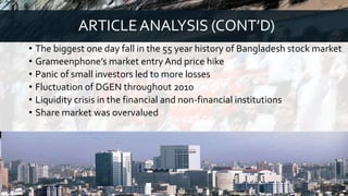Bangladesh share market crash | PPTX