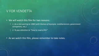V for vendetta 2 day movie study | PPT