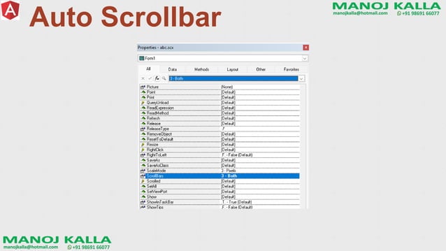 Visual Foxpro / vfp9 auto enable Scrollbar | PPT Visual Foxpro / vfp9 auto enable Scrollbar | PPT