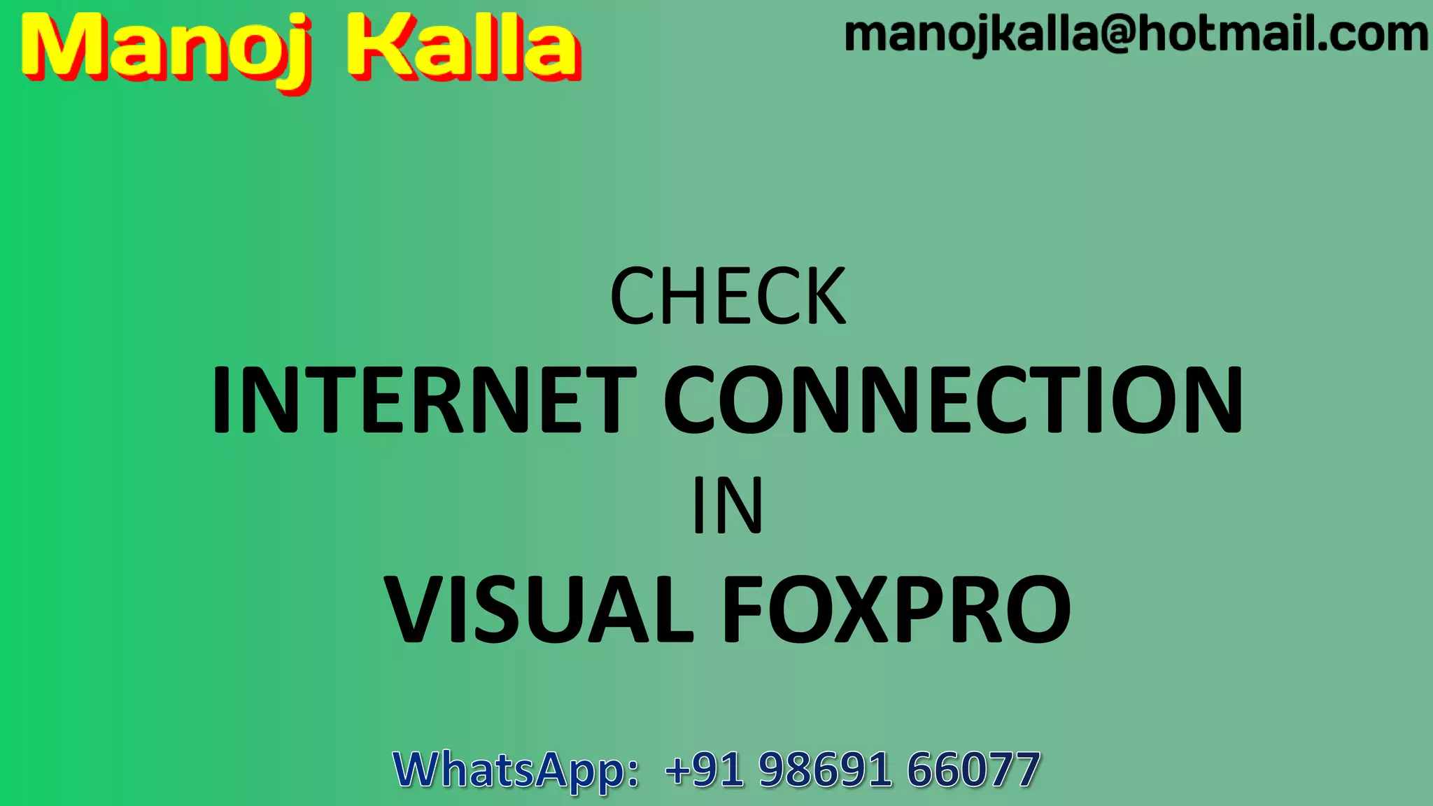 Visual Foxpro Vfp check internet connection | PPTX
