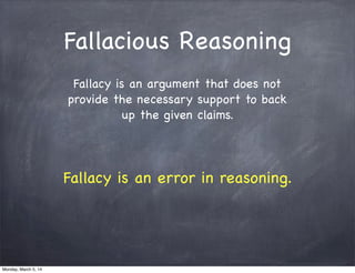 Valid & Fallacious Reasoning | PDF