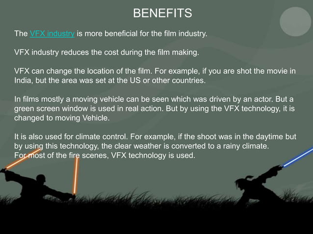 VFx | PPTX | Computer Animation | Computer Software and Applications