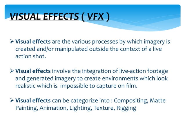 Visual Effects (VFX) | PPTX
