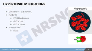 Hypertonic Solutions (Fluid and Electrolytes) | PDF | Chemistry | Science