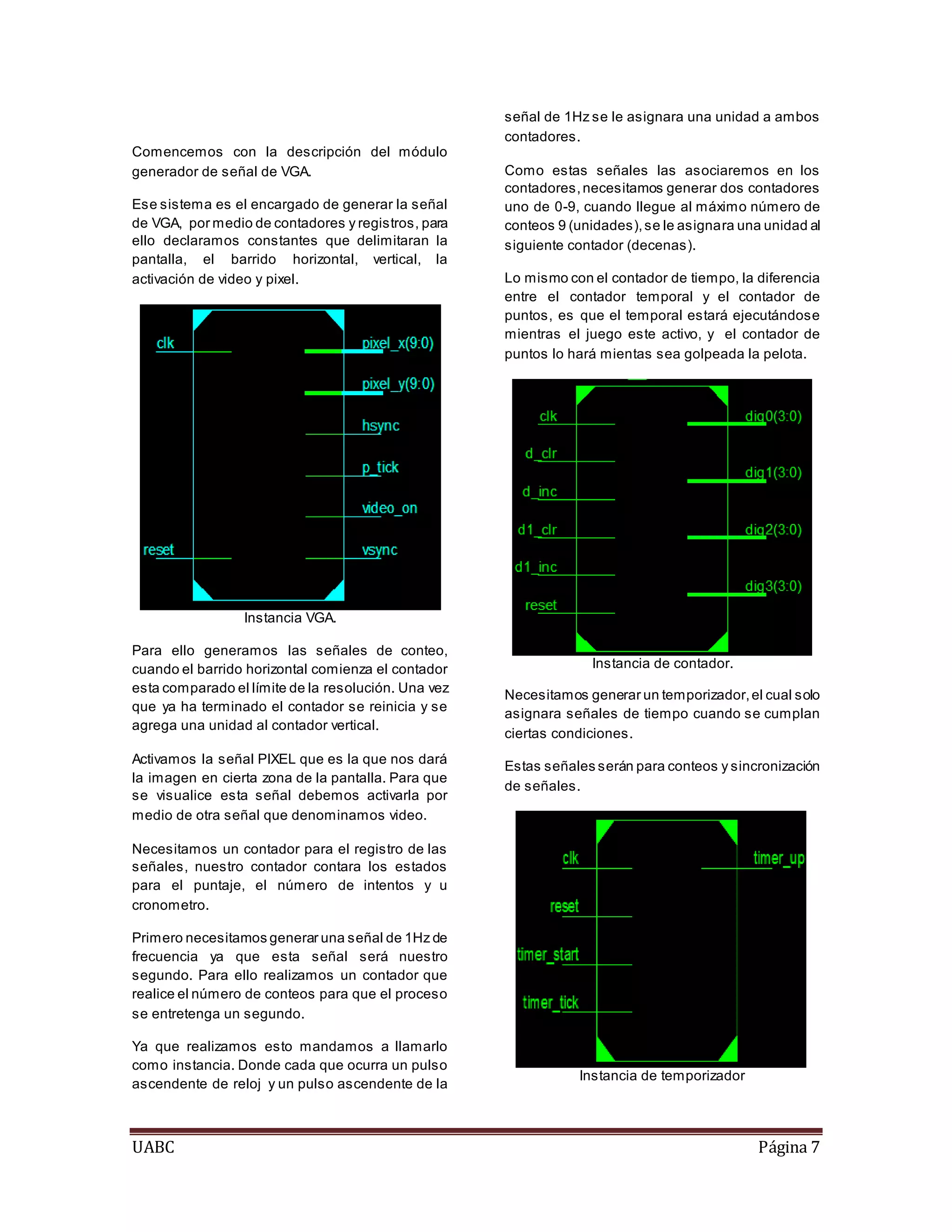 DISEÑO DEL JUEGO PING PONG EN FPGA - VHDL - VGA | DOCX