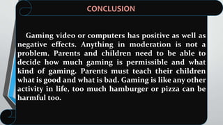 advantages and disadvantages of video games | PPTX