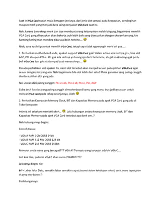 Vga komputer | DOCX | Computer Peripherals | Computing