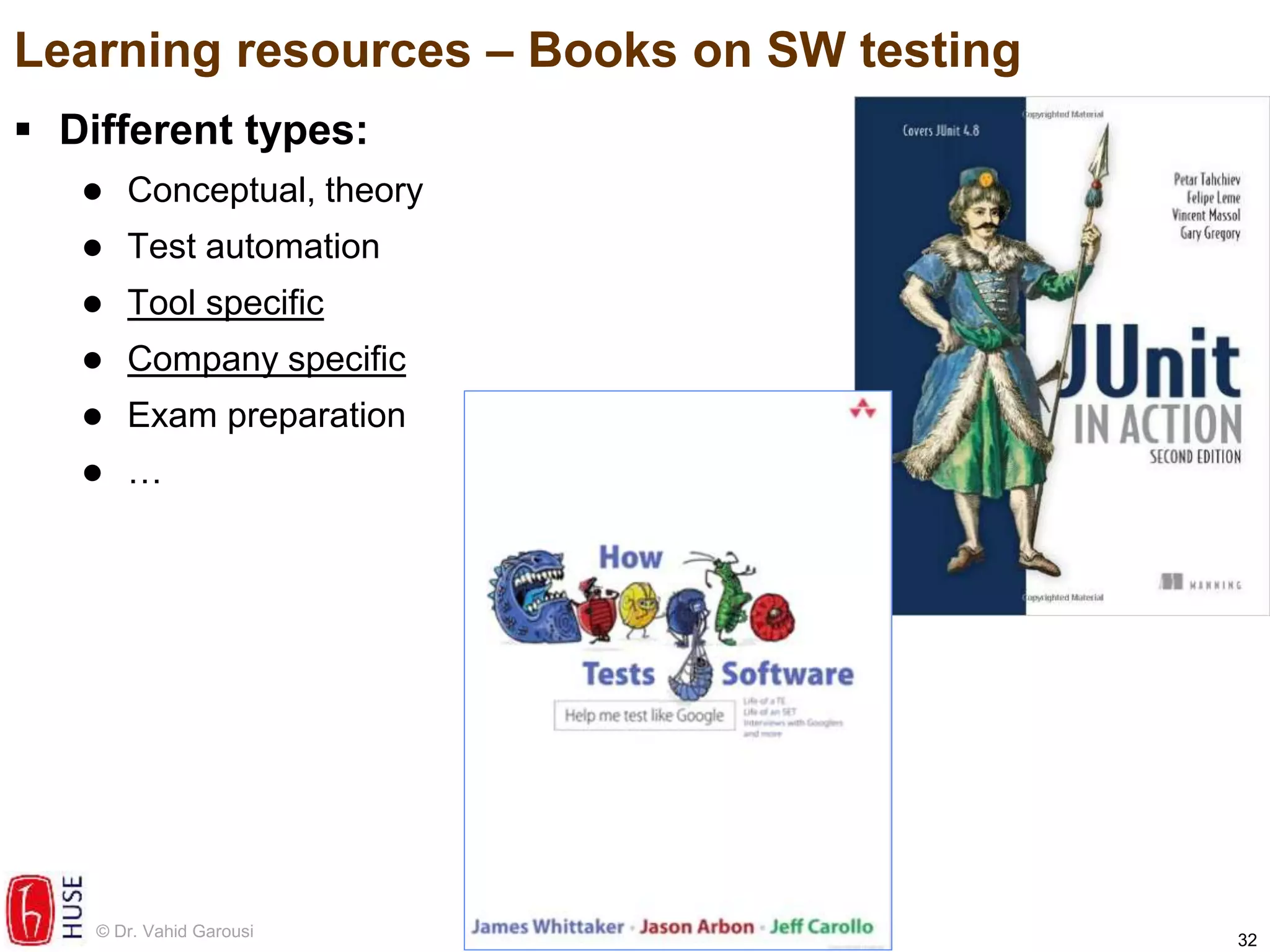 Career paths, training and learning resources in software test ...