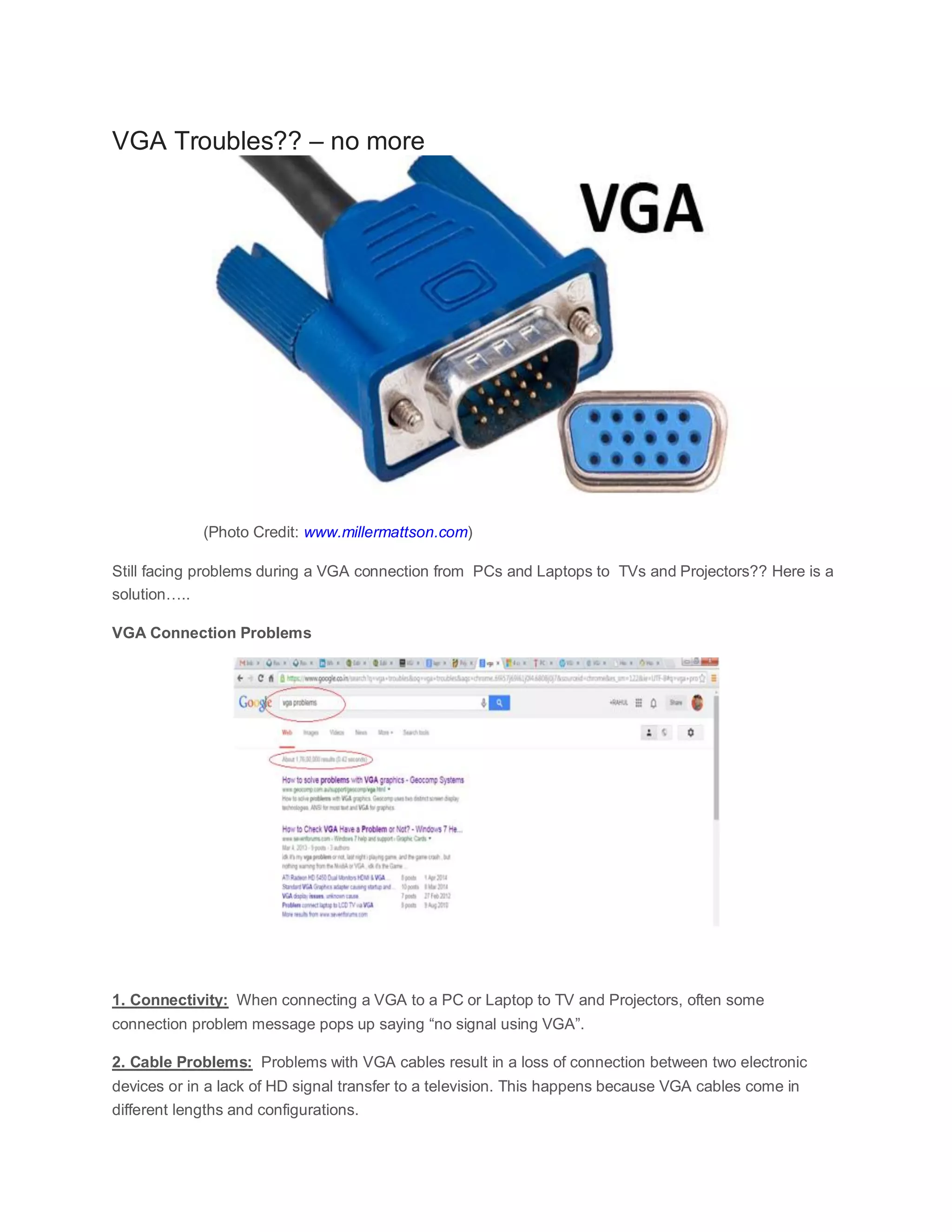 Vga troubles | PDF