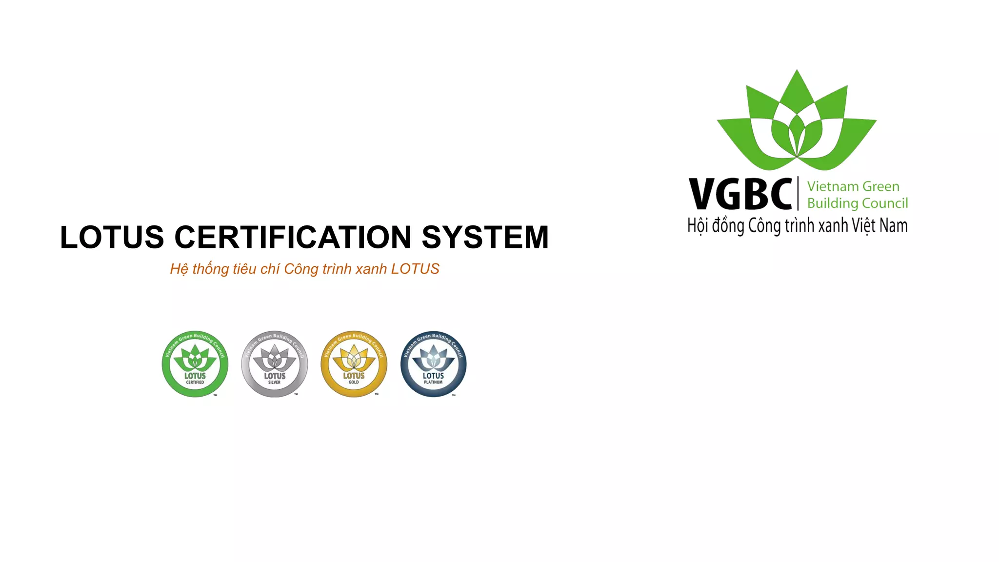 Giới thiệu Hệ thống tiêu chí Công trình xanh LOTUS - Introduction 9.5.2020