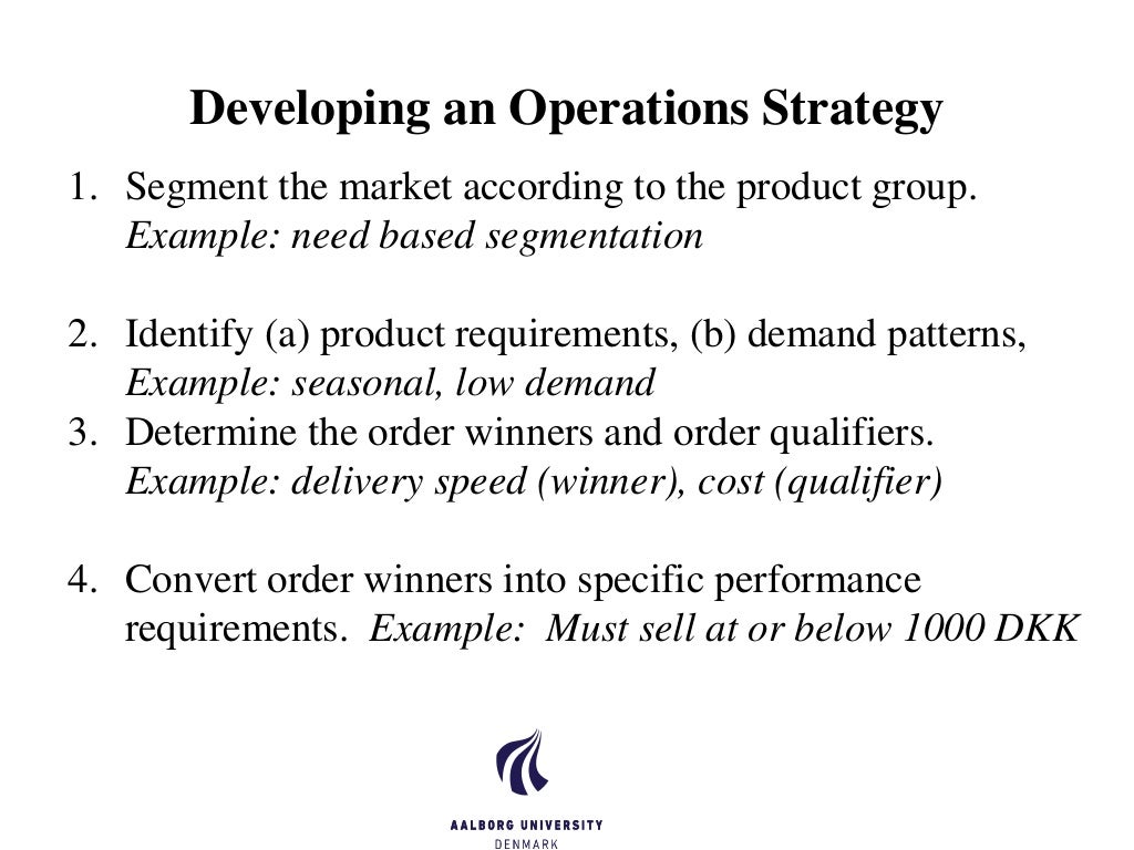 Operations strategy