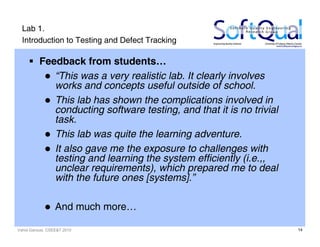 An Open Modern Software Testing Laboratory Courseware: An Experience ...