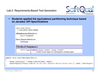 An Open Modern Software Testing Laboratory Courseware: An Experience ...