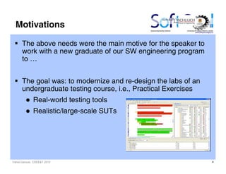 An Open Modern Software Testing Laboratory Courseware: An Experience ...