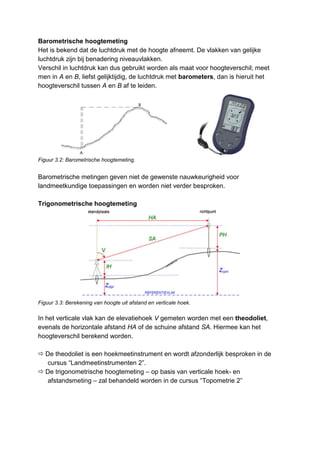 Topometrie en landmeetinstrumenten 1 | PDF