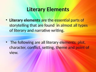 Literary Elements, Devices and Techniques | PPTX