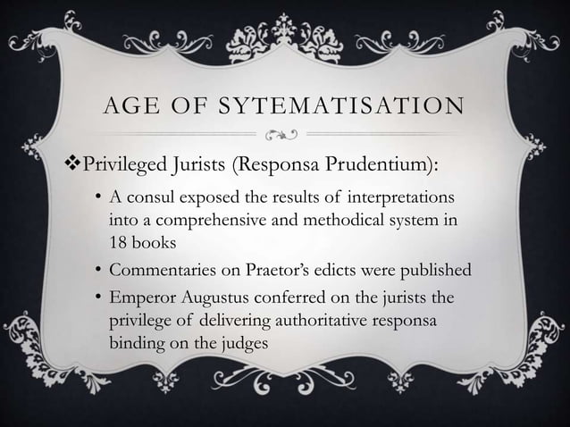 Principles of Roman Law: Development of Roman Legal Jurisprudence | PPTX