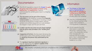Verified Gross Mass SOLAS Regulations | PPTX | Logistics and Transportation Industry | Industries