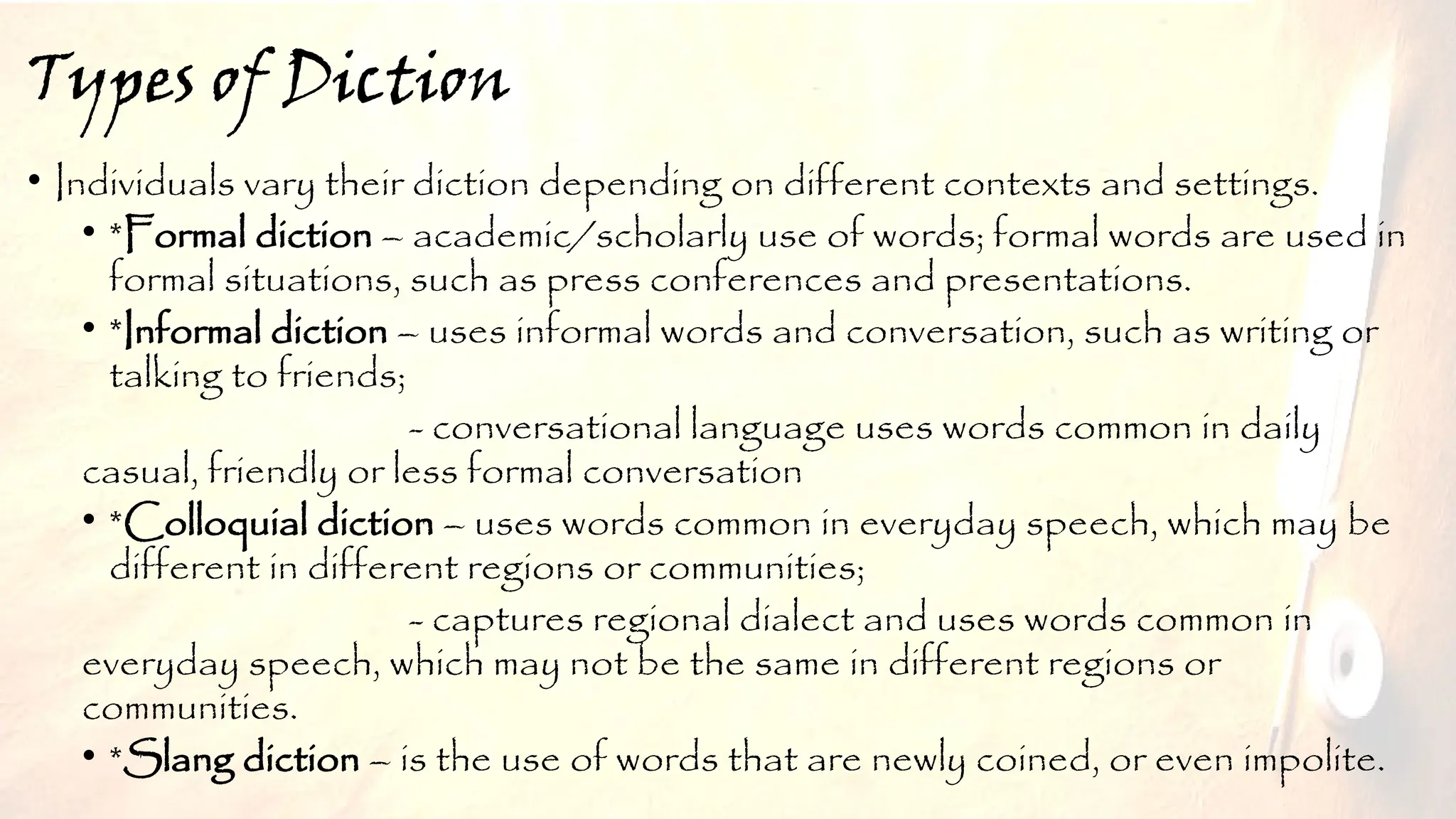 Poetic Diction in Creative Writing for SHS | PPTX