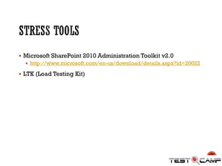 V Greavu - Testing with Sharepoint | PPT