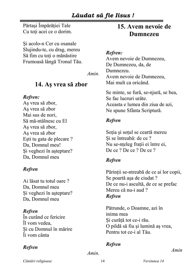 Cântări religioase creștin ortodoxe - pricesne, colinde | PDF