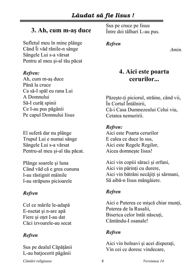 Cântări religioase creștin ortodoxe - pricesne, colinde | PDF