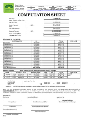 Vh Sample Computation Bank Fin. | PDF