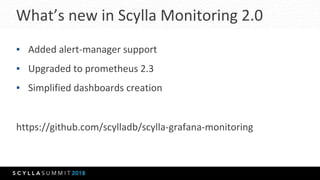 Scylla Summit 2018: Scylla Feature Talks - Scylla Monitoring 2.0 | PPT
