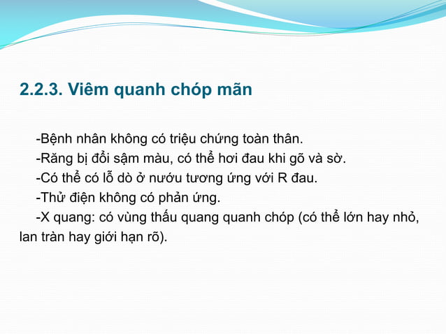 BỆNH LÝ TỦY VÀ VÙNG QUANH CHÓP | PDF