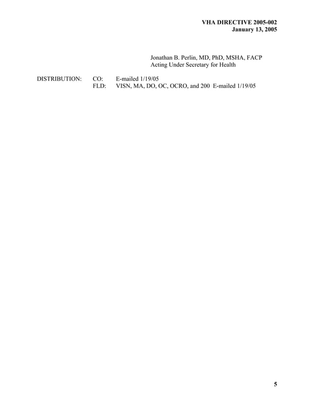 Hand Hygiene Directive: Veterans Health Administration Directive 2005 ...