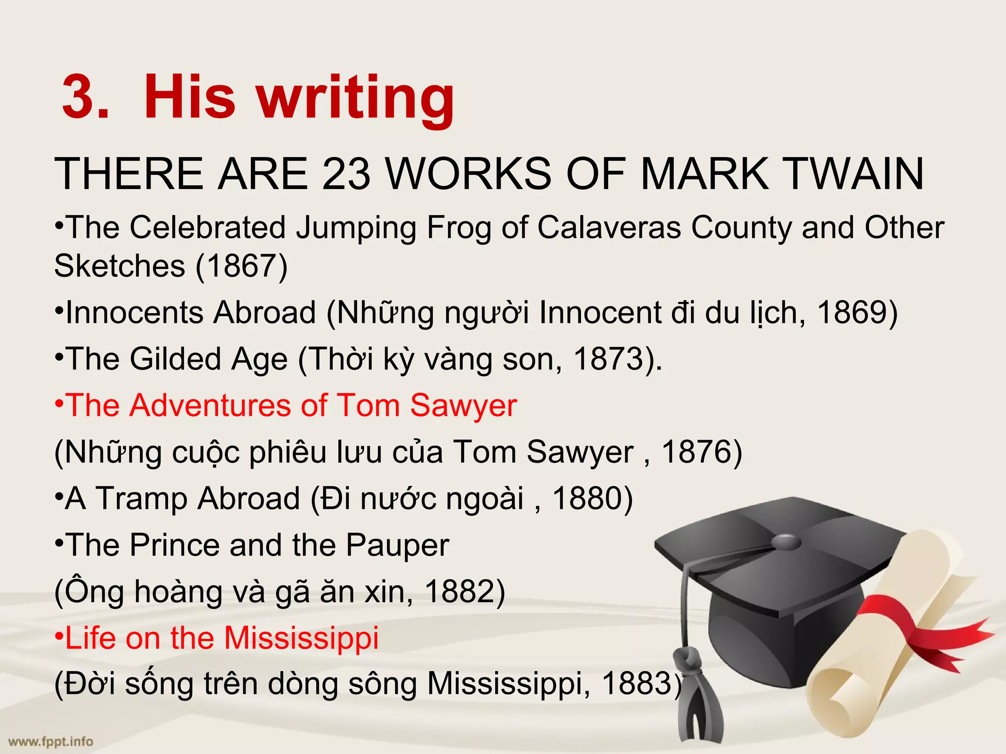 Mark Twain-The adventure of Tom Sawyer | PPT