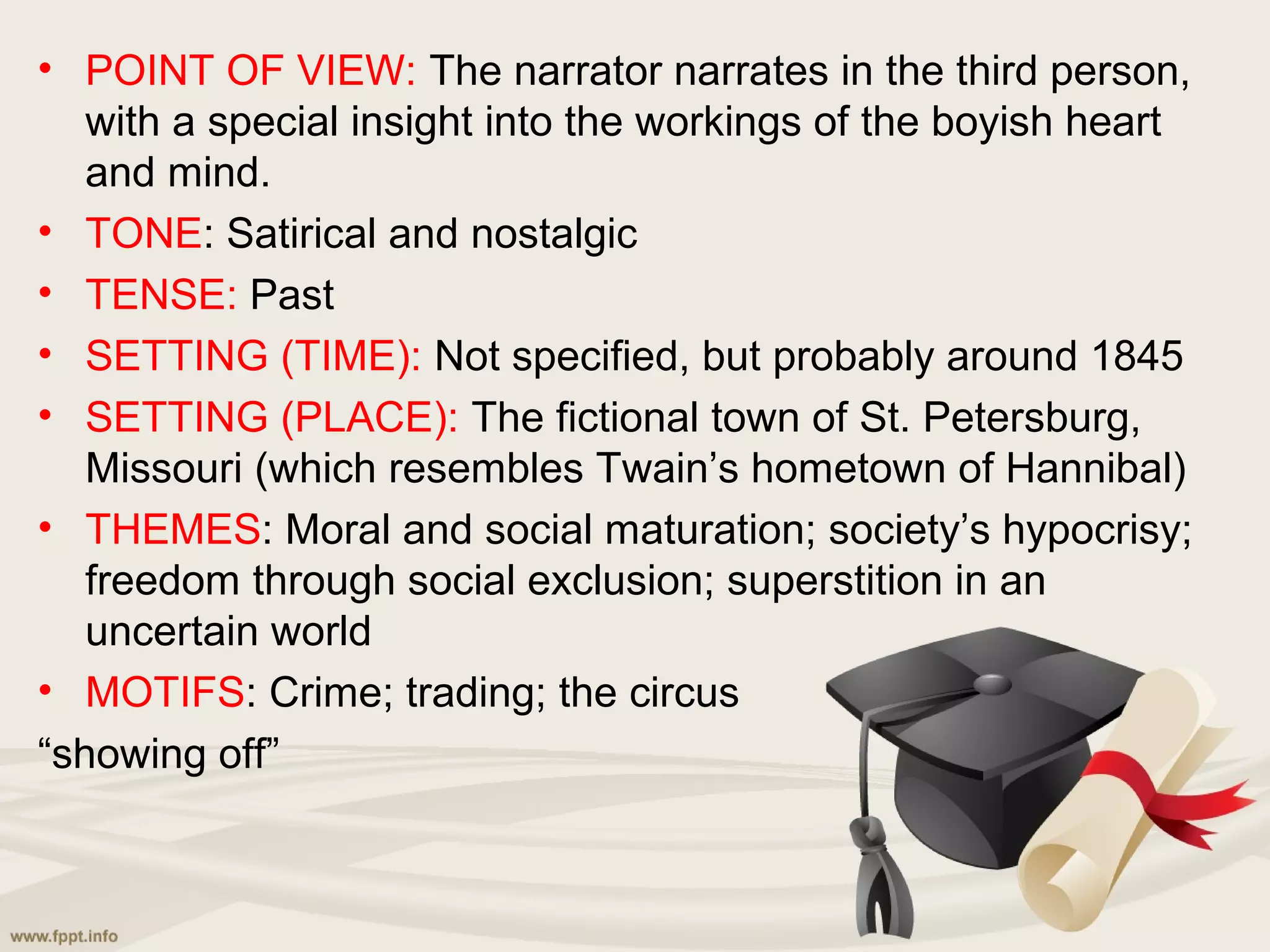 Mark Twain-The adventure of Tom Sawyer | PPT