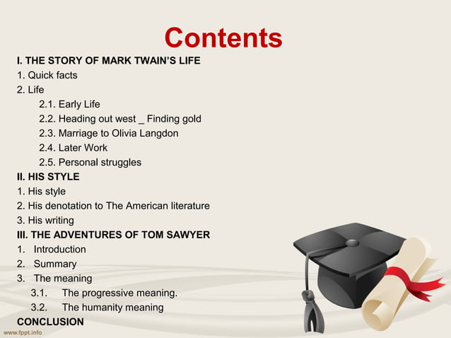 Mark Twain-The adventure of Tom Sawyer | PPT | Genres