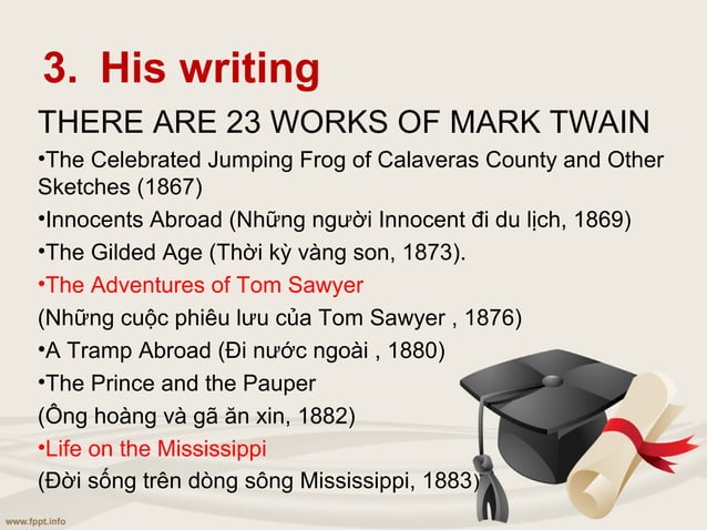 Mark Twain-The adventure of Tom Sawyer | PPT | Genres