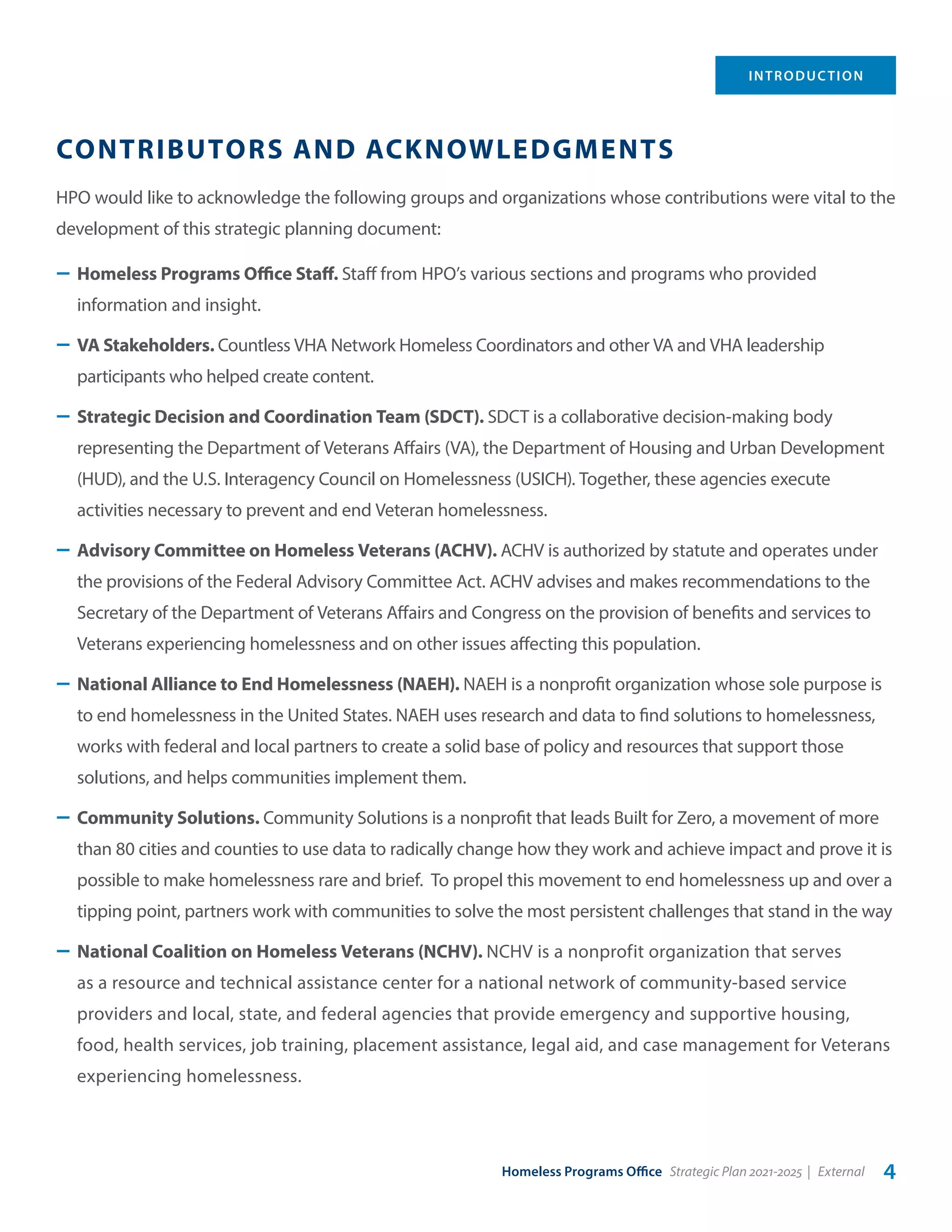VA Homeless Program Strategic Plan for 2021-2025 | PDF