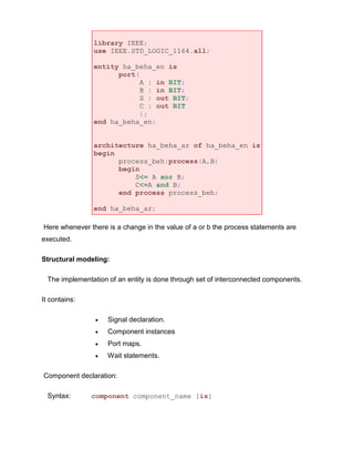 Vhdl introduction | DOCX | Programming Languages | Computing