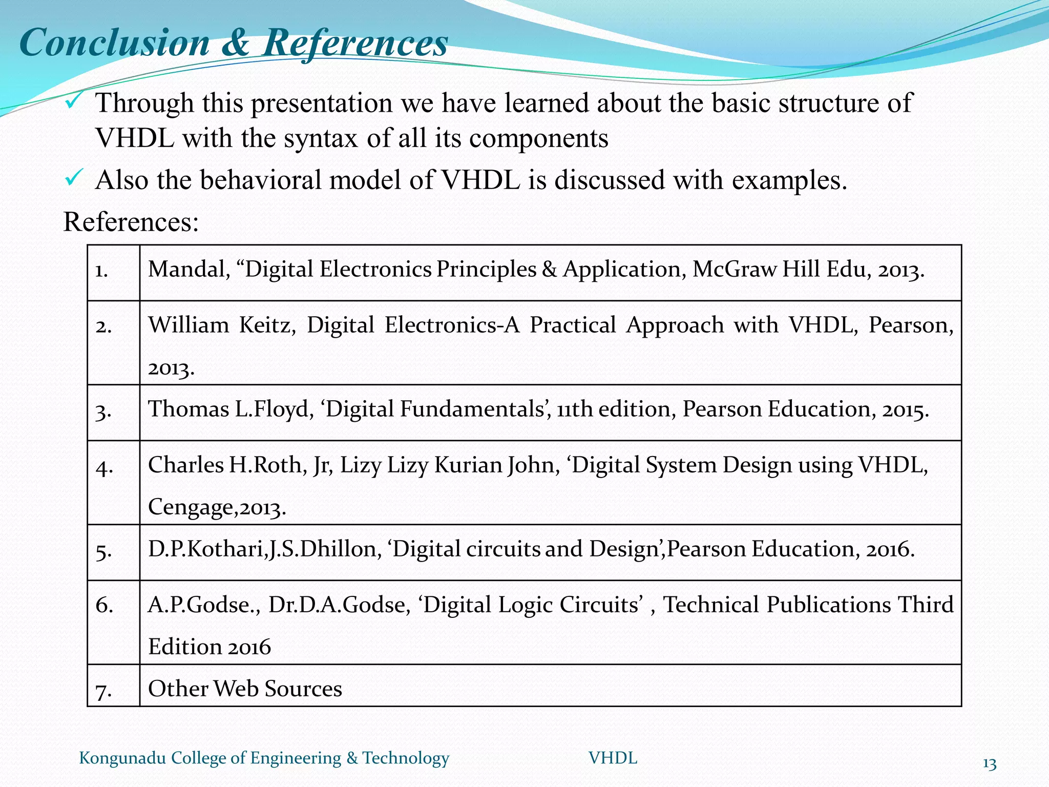 VHDL-Behavioral-Programs-Structure of VHDL | PDF