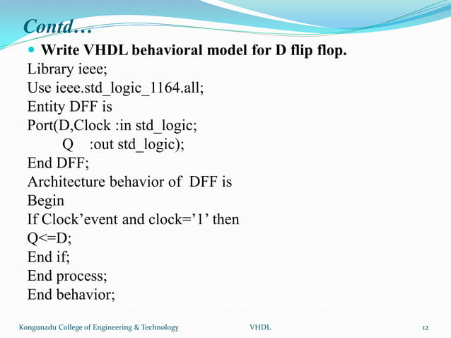VHDL-Behavioral-Programs-Structure of VHDL | PDF