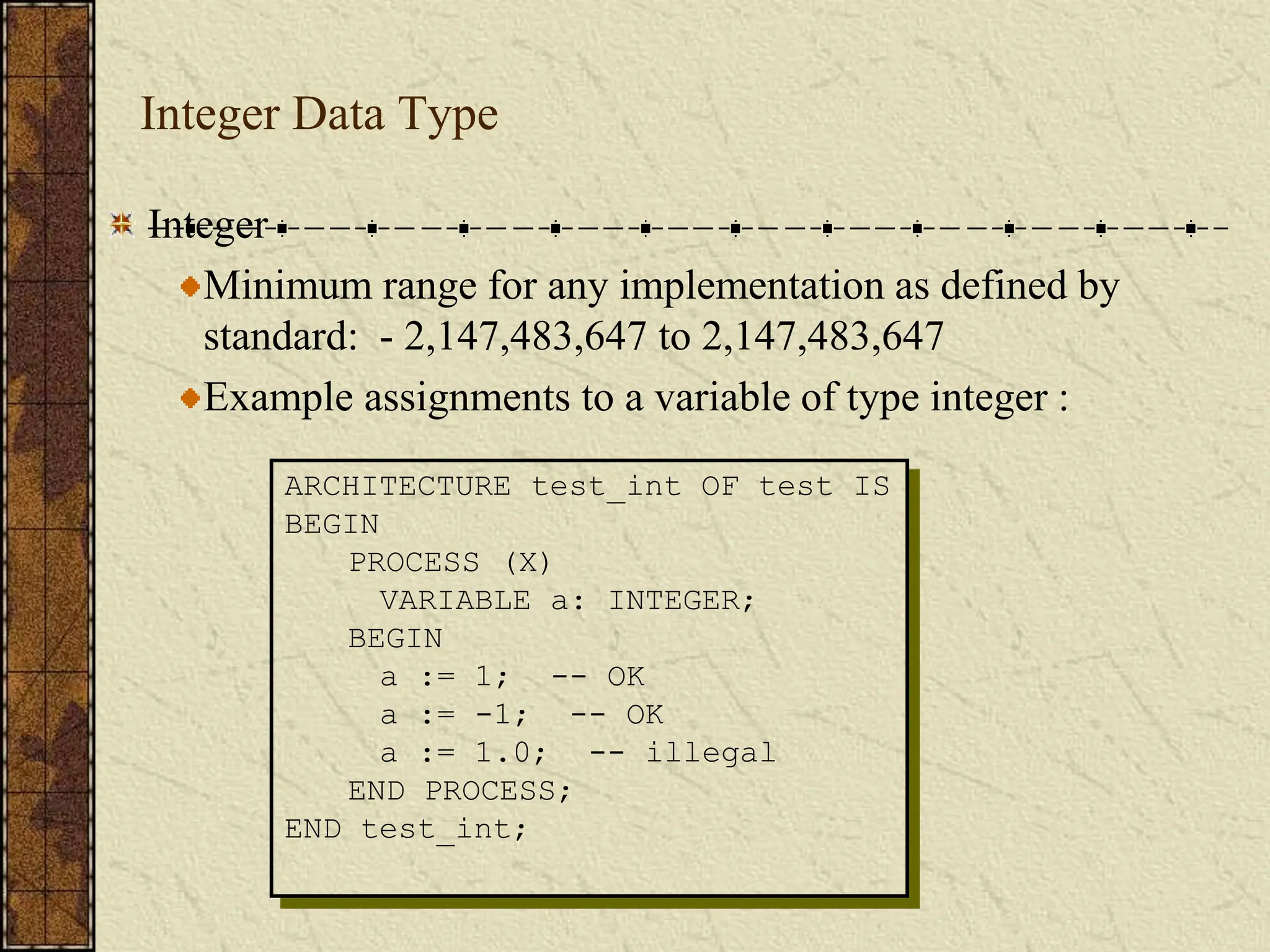 VHDL-Data-Types.ppt | Programming Languages | Computing