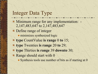 VHDL-Data-Types.ppt | Programming Languages | Computing