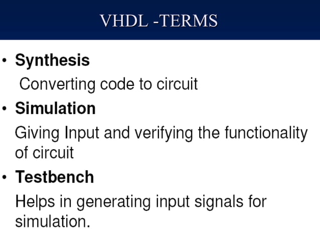 VHDL-PRESENTATION.ppt | Programming Languages | Computing