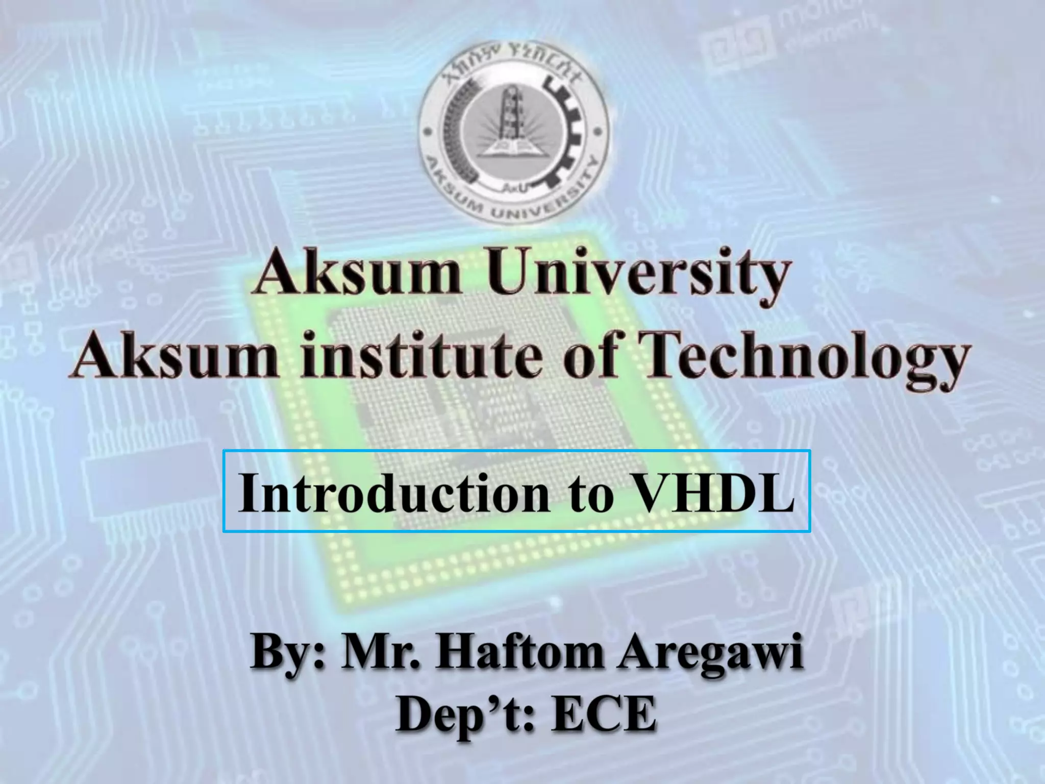 Introduction to VHDL | PPT