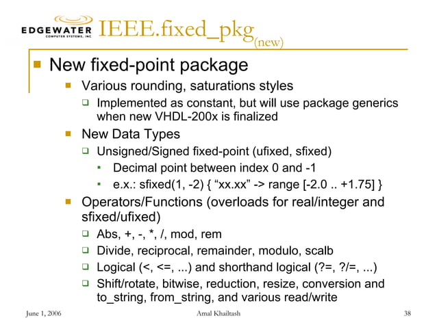 VHDL Packages, Coding Styles for Arithmetic Operations and VHDL-200x Additions | PPT