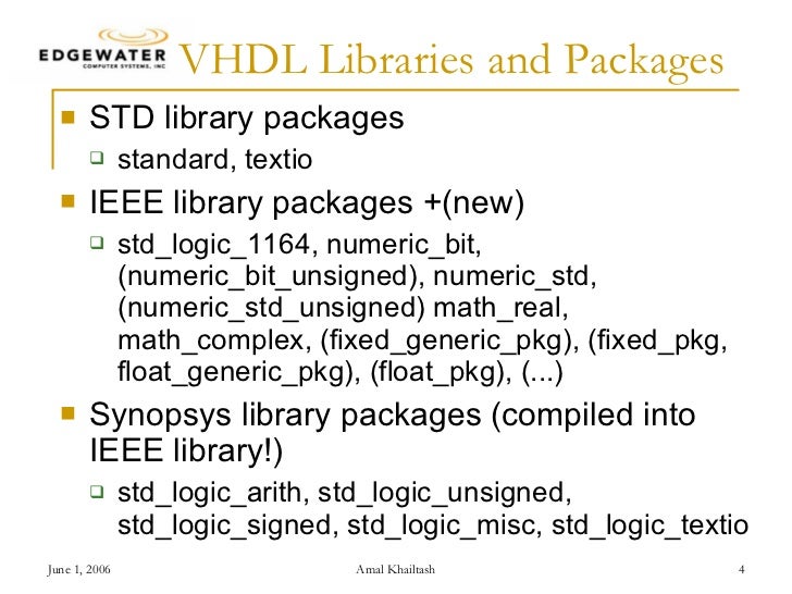 Vhdl Packages Coding Styles For Arithmetic Operations And Vhdl 200x