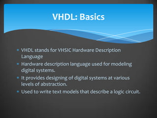 VHDL and Cordic Algorithim | PPTX