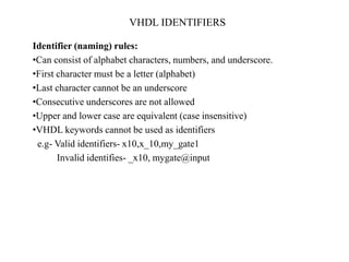 Vhdl identifiers,data types | PPT