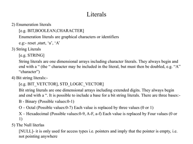 Vhdl identifiers,data types | PPT | Programming Languages | Computing