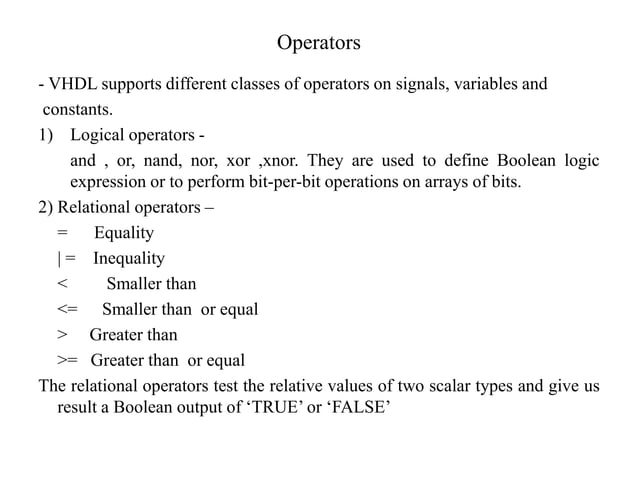 Vhdl identifiers,data types | PPT | Programming Languages | Computing