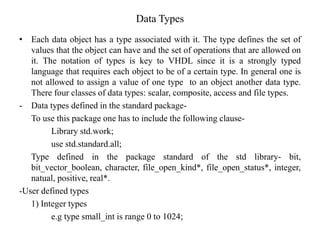 Vhdl identifiers,data types | PPT